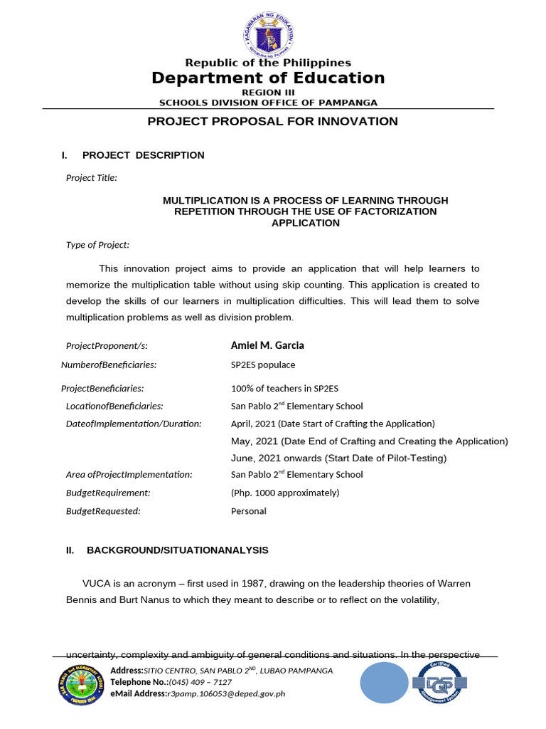 Project Proposal Sample | PDF | Learning