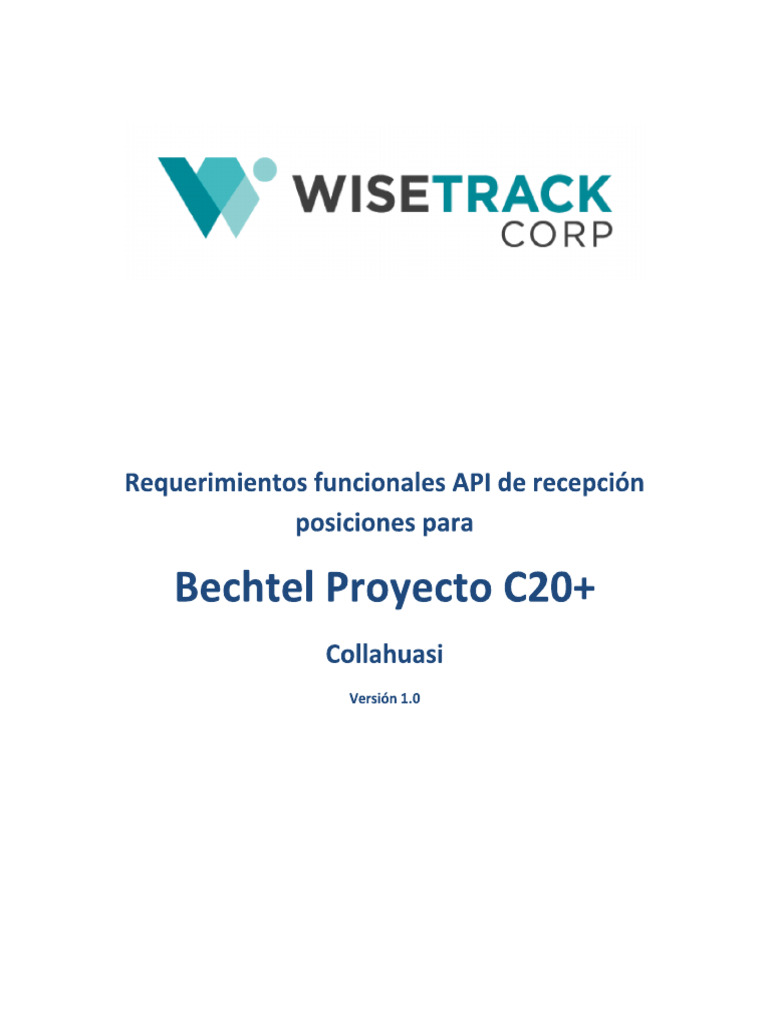 Protocolo de Integracion A WISETRACK - Bechtel - C20 | PDF