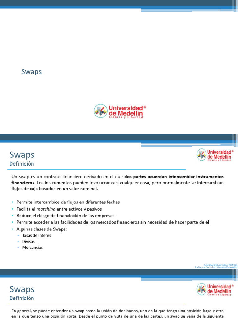 Swaps: Tipos, Mercados y Valoración | PDF | Swap (Finanzas) | Mercados ...