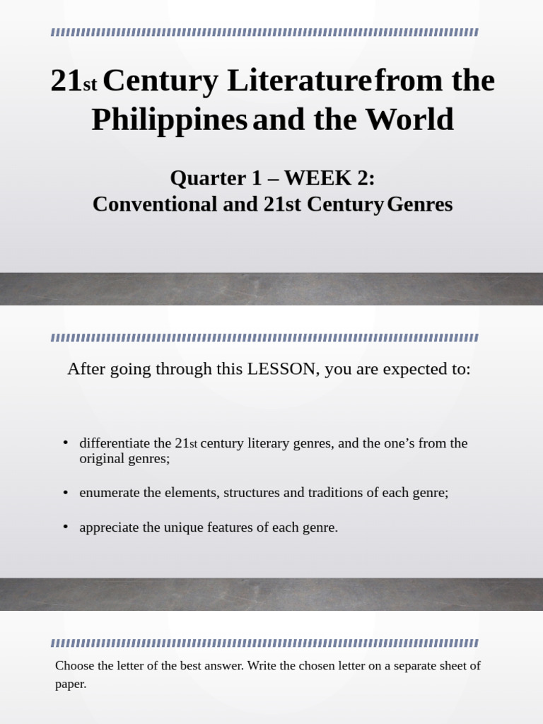 21stcentur WEEK 2 Done | PDF | Creative Nonfiction | Novels