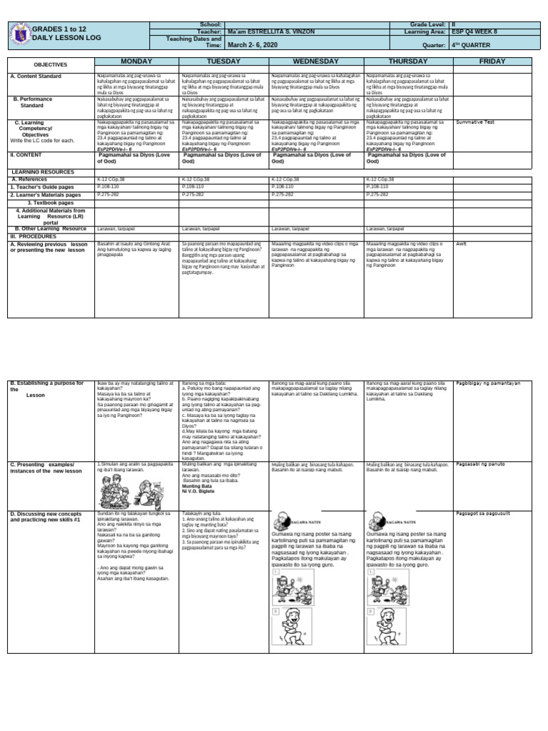 Esp 2 - Q4 W8 DLL | PDF