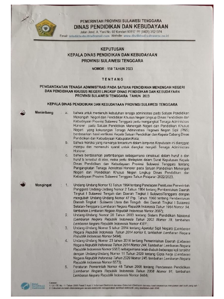 SK Dinas PTK 2023 | PDF
