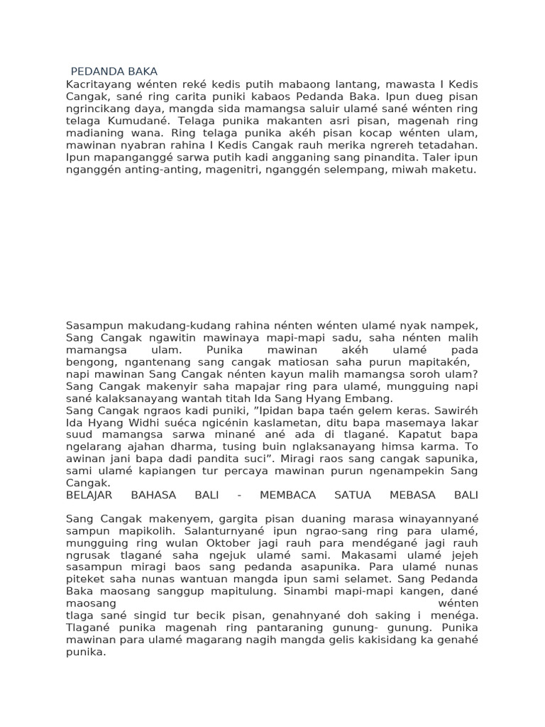 Pedanda Baka | PDF