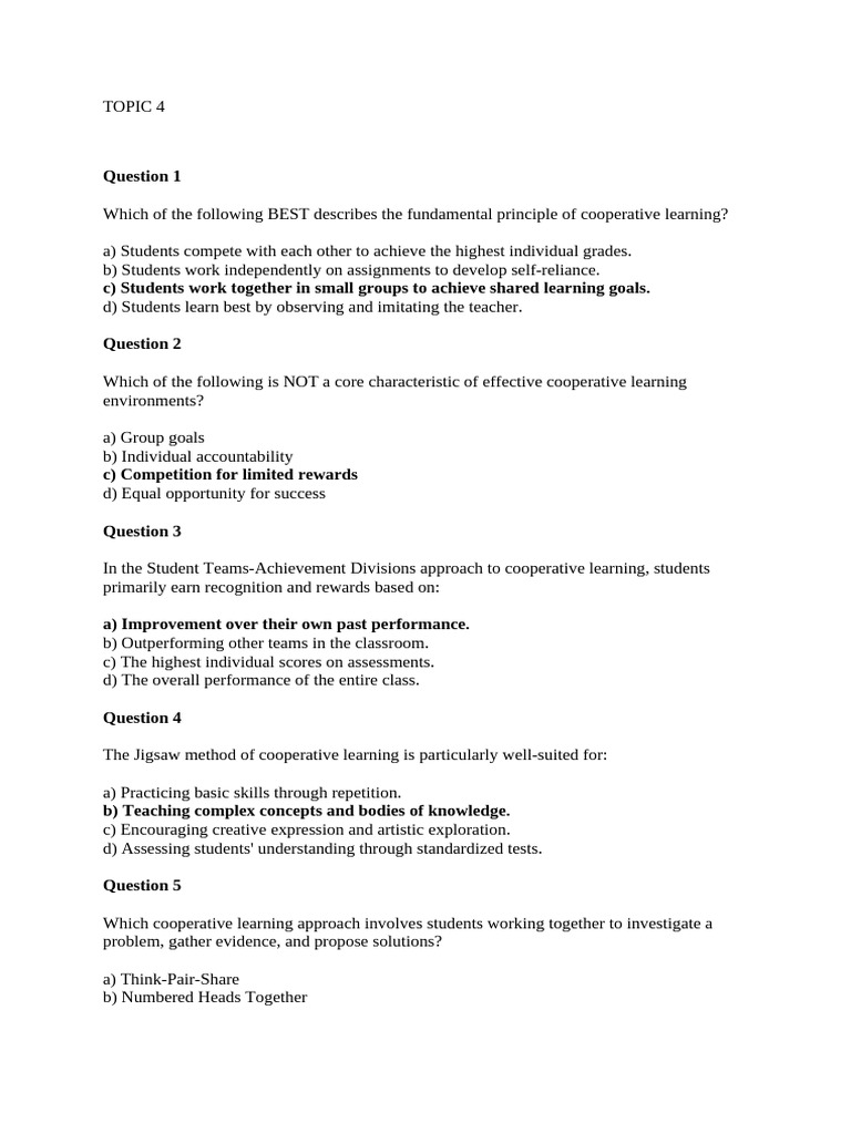 TOpic 4 Answers | PDF | Learning | Intelligence