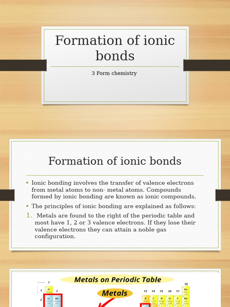 Formation of ionic bonds | PDF