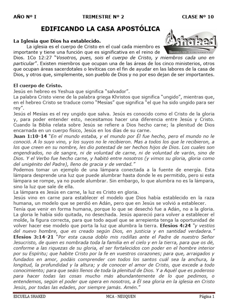 CLASE N° 10 Edificando la Casa Apostolica2021-- | PDF | Cristo (título) | Abrahán