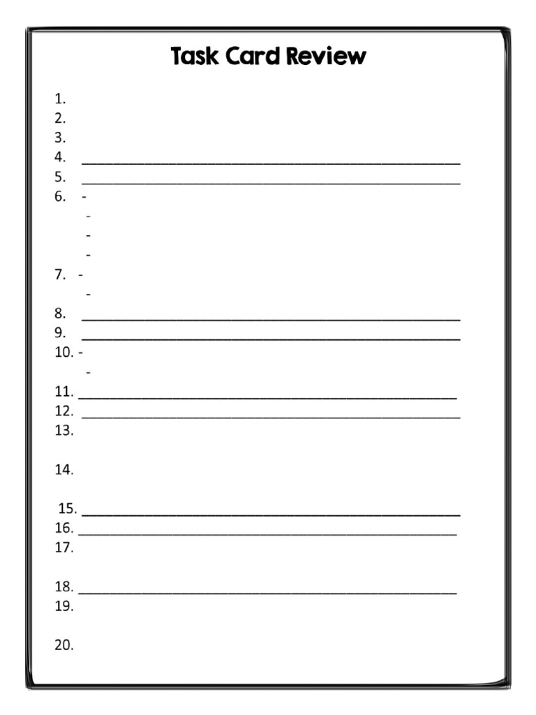 Annotated-Task Card Answer Sheet | PDF