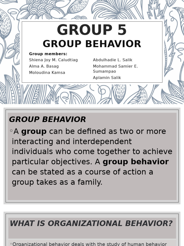 Group 5 Group Behavior | PDF | Organizational Behavior | Behavior