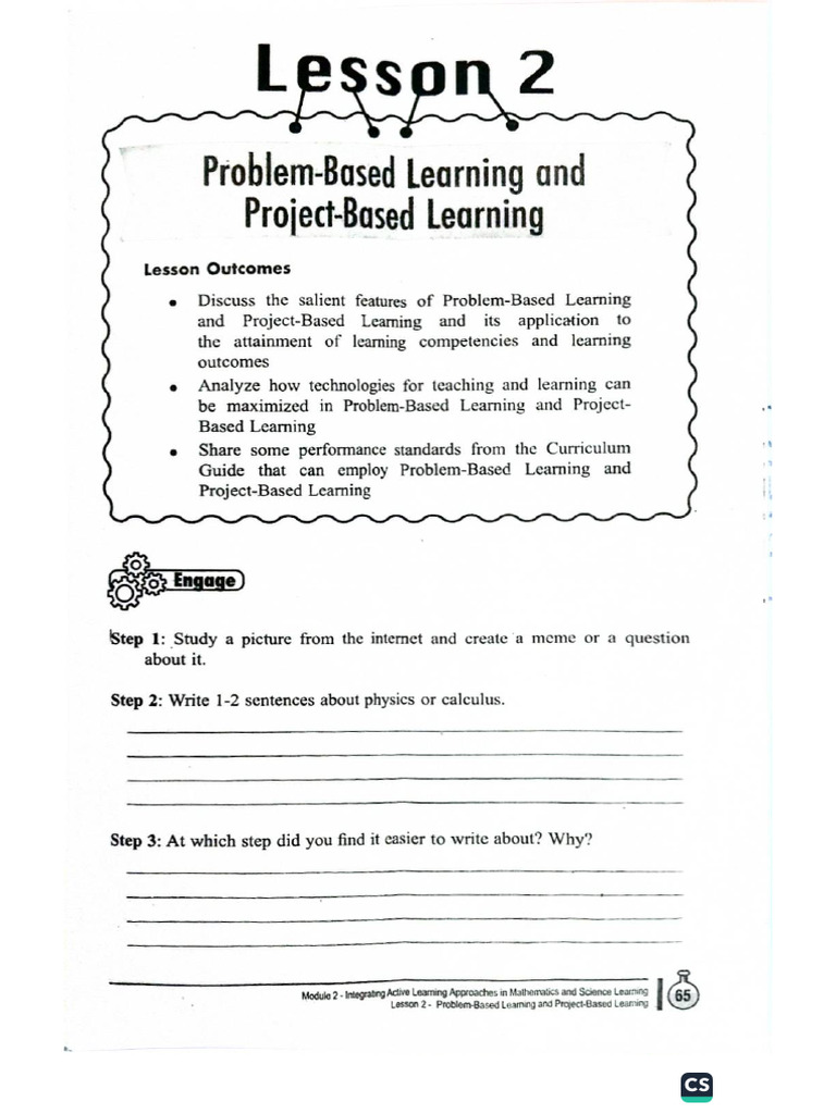 Lesson 2 Problem Based Learning and Project Based Learning 1 | PDF