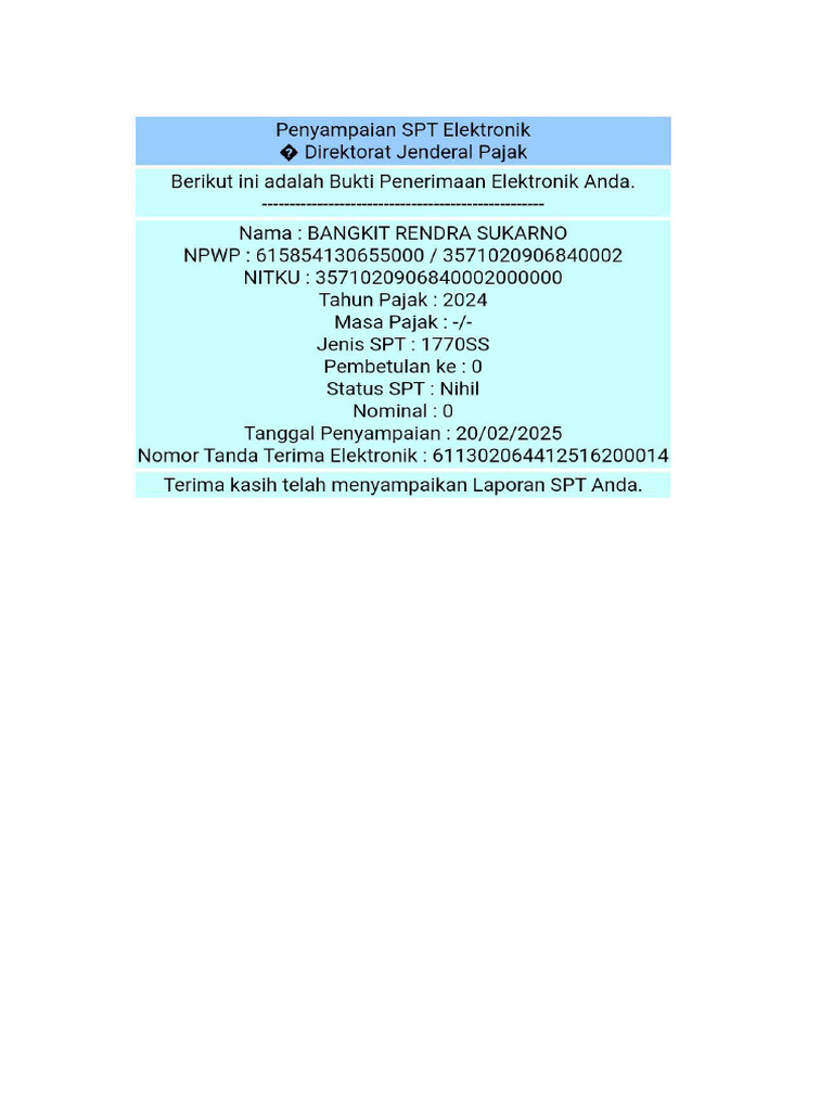 SPT BANGKIT - Bangkit Sukarno | PDF