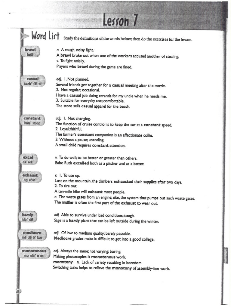 Wordly Wise Lesson 7 | PDF