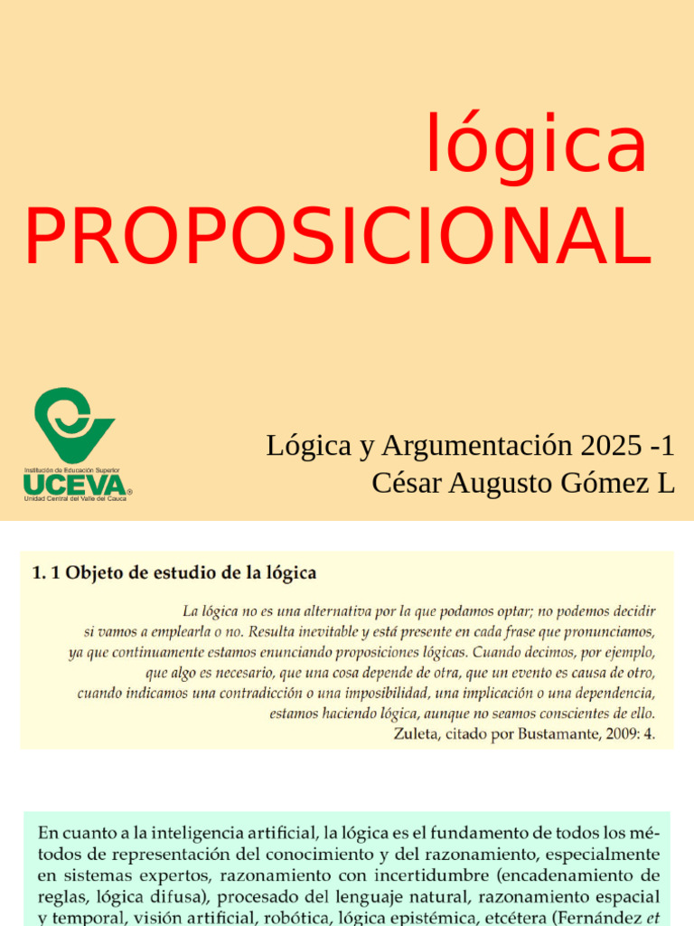 Logica Proposicional | PDF | Proposición | Lógica