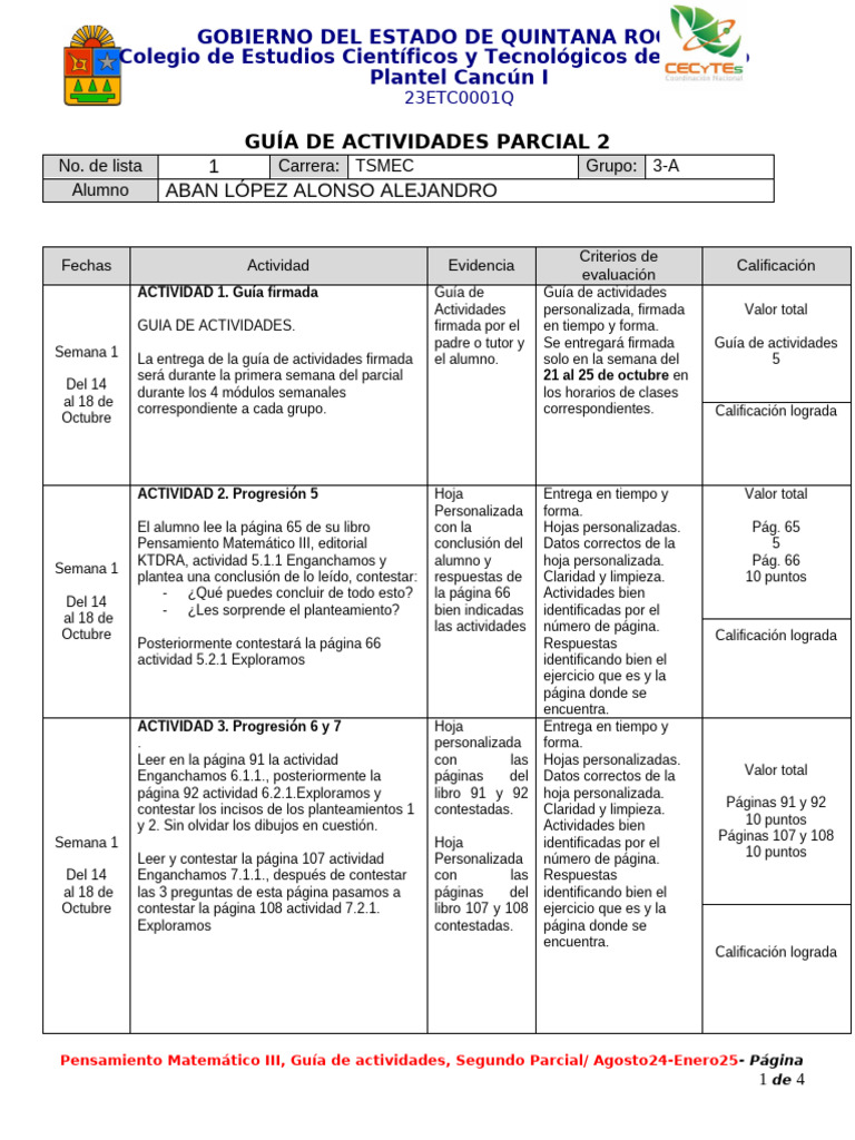 Guia de Actividades p2 | PDF