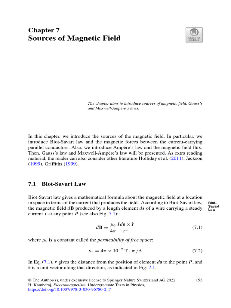 Lecture 4- Sources of Magnetic Field | PDF | Flux | Magnetic Field