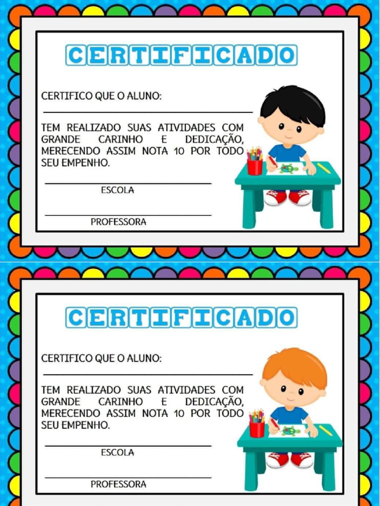 Certificado - Aluno Nota 10 | PDF