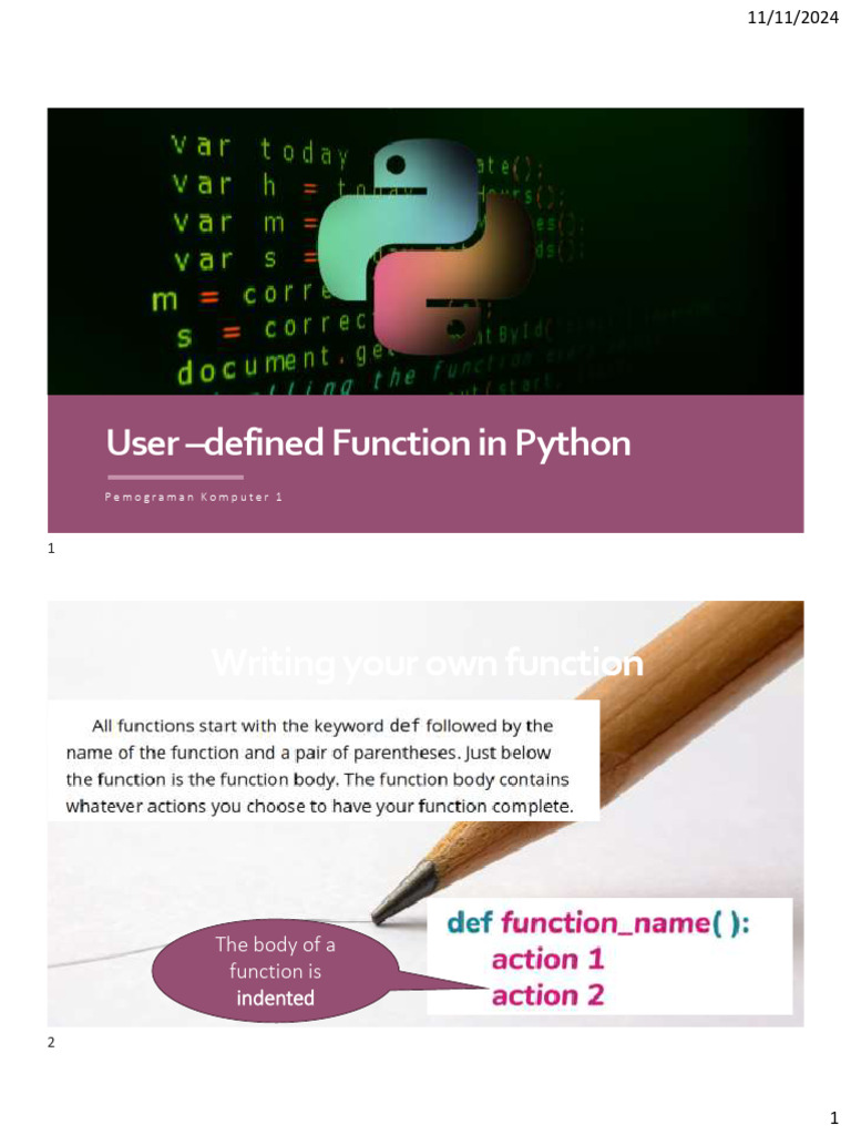 User - Defined Function in Python | PDF
