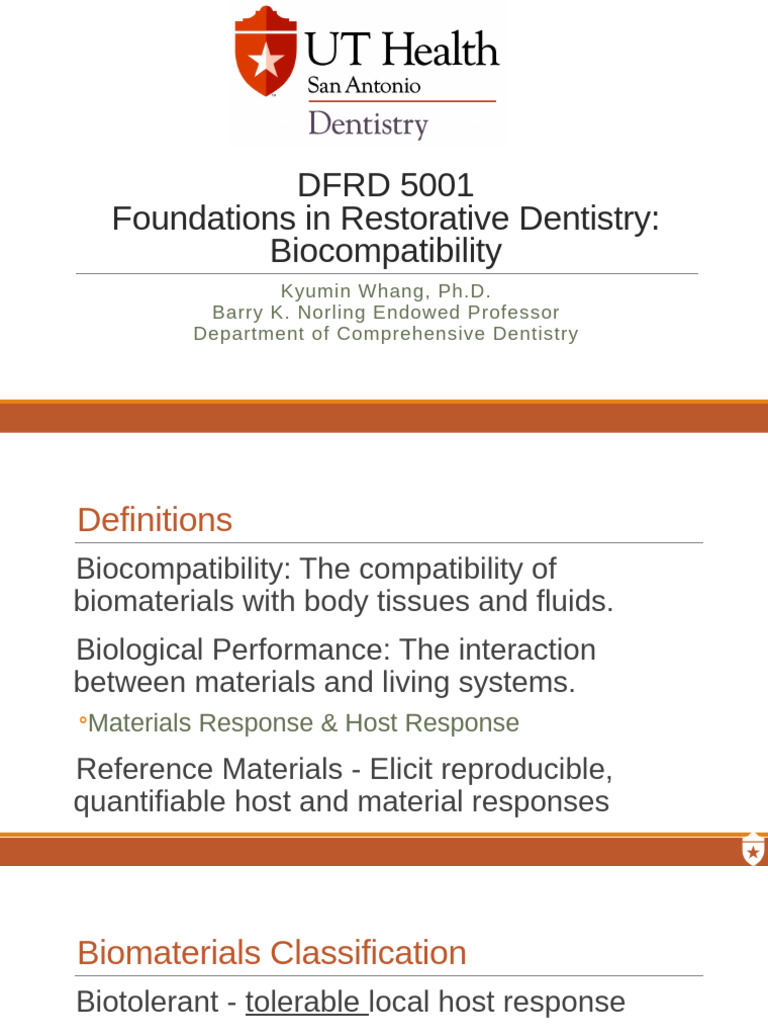 Biocompatibility in Restorative Dentistry | PDF | Dental Material ...
