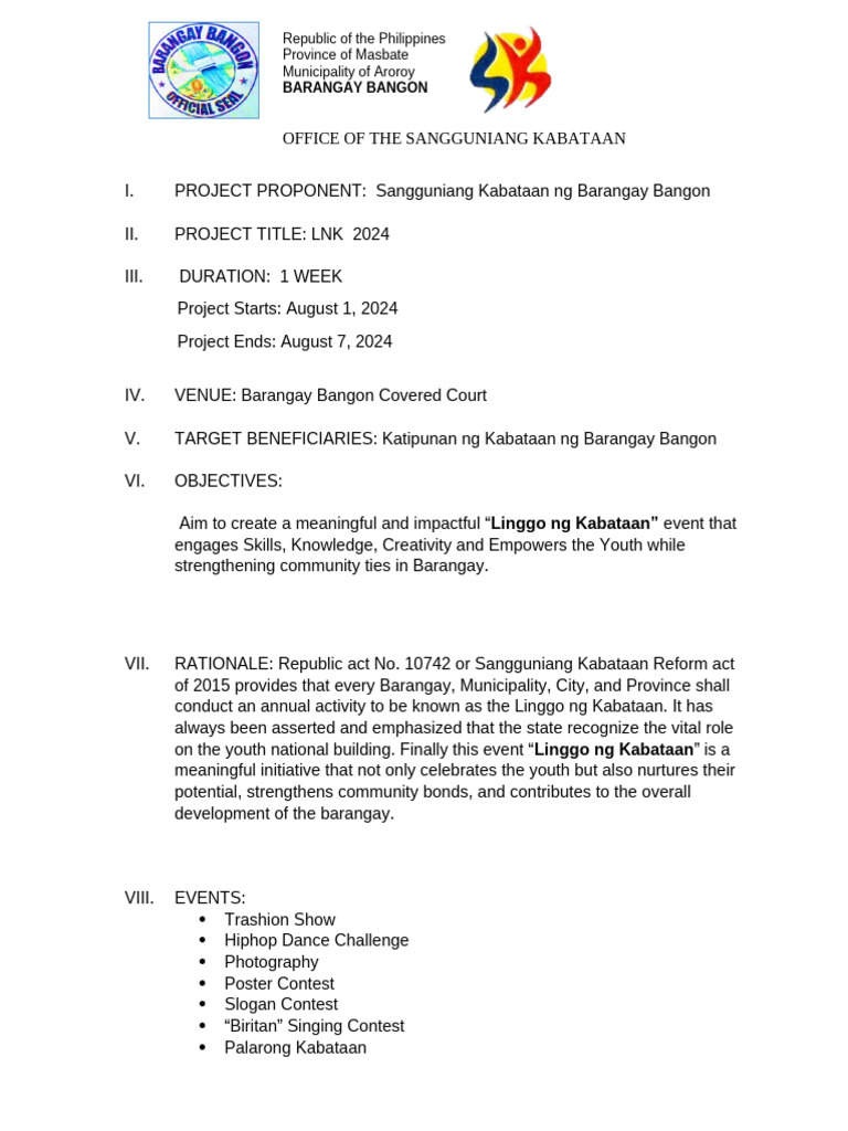 LNK Proposal Format 3 1 2 | PDF | Budget