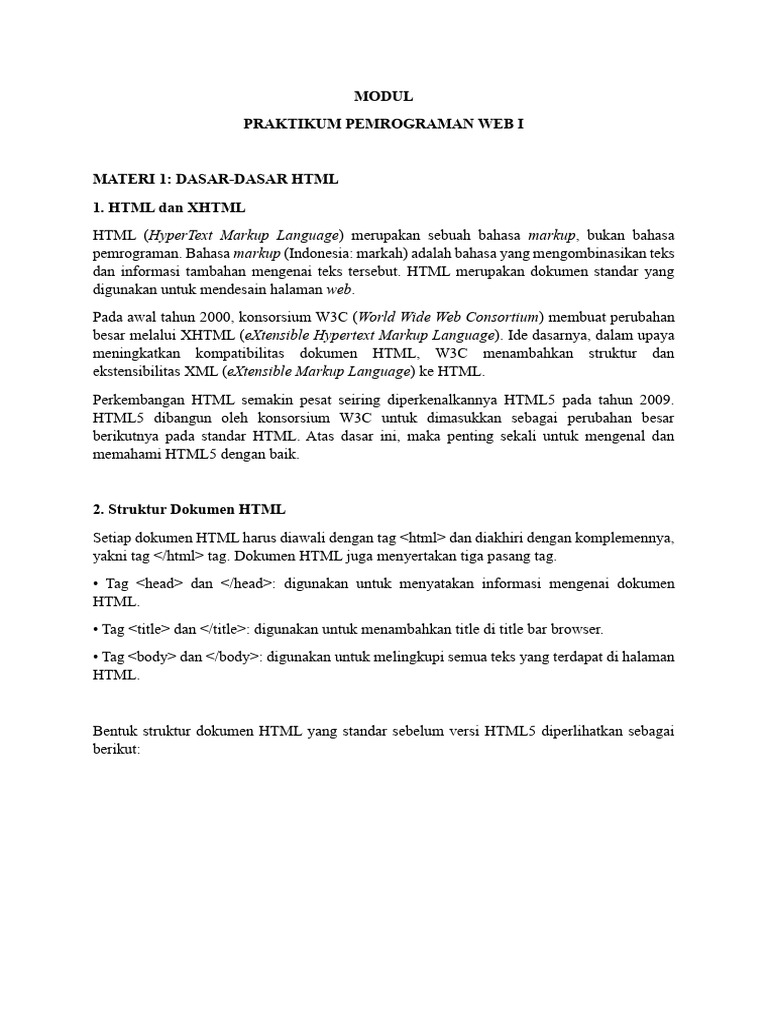 Modul Prak Web I Dina Pert 2 | PDF