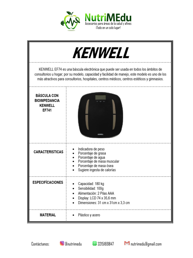 Bascula Kenwell EF741 | PDF