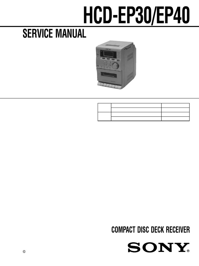 sony_hcd-ep30,hcd-ep40 | PDF | Frequency Modulation | Hertz