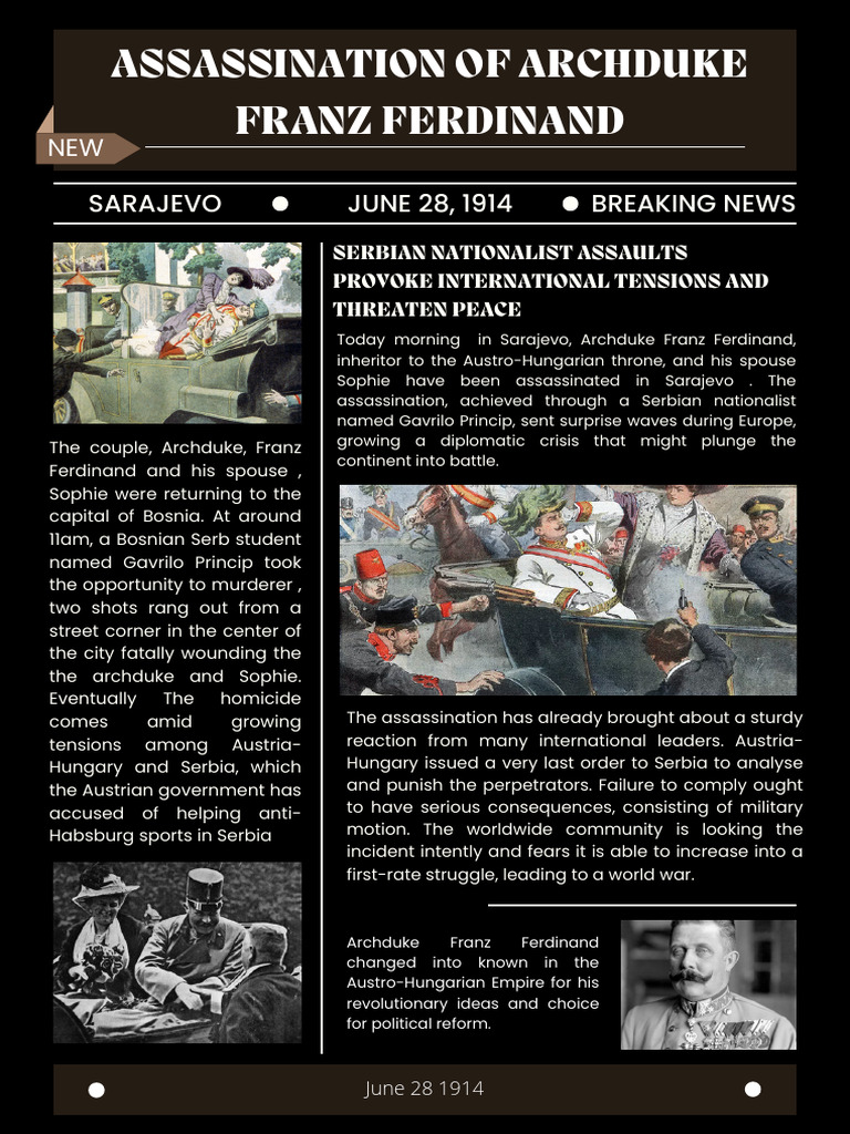 History Assassination of Archduke Franz Ferdinand | PDF