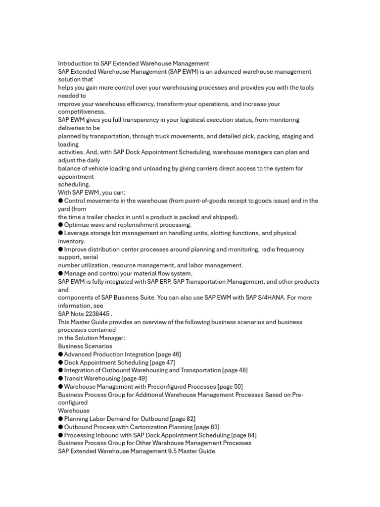 SAP EWM Intro-1 | PDF