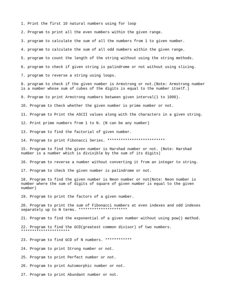 Control Flow Statements Programs Pdf Numbers String Computer