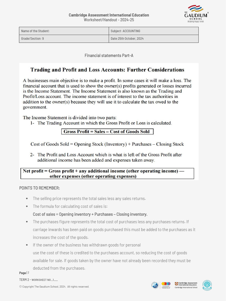 Accounting Igcse Notes and Questions | PDF | Debits And Credits | Expense