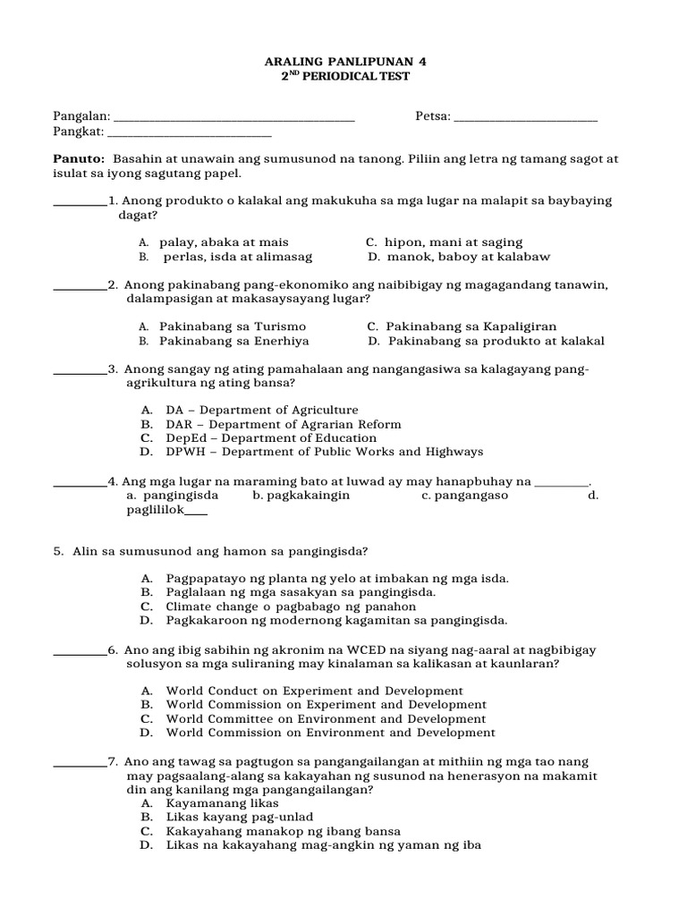 Ap 4 2ND PT 2025 | PDF