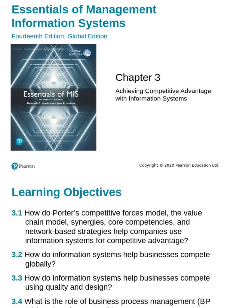 Laudon Emis14 PPT ch03 Up | PDF | Supply Chain | Competitive Advantage