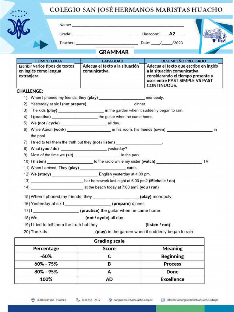 English Past Tense Exercises | PDF