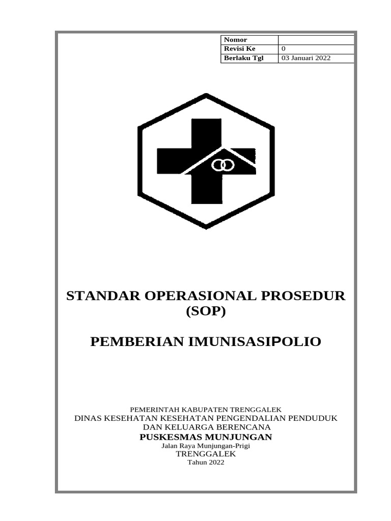 Fix Sop Imunisasi Polio (Bopv) | PDF