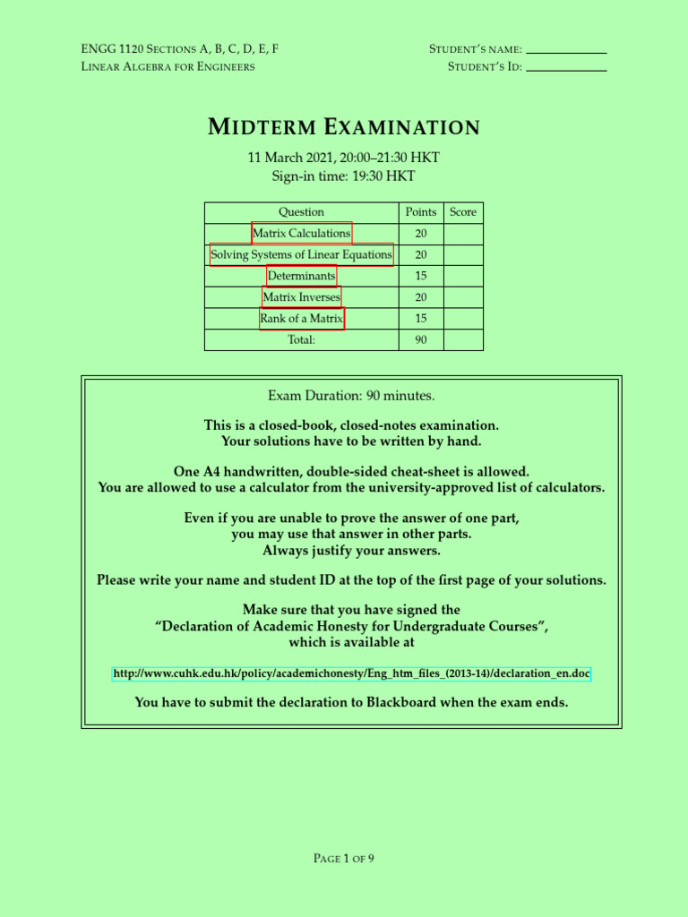 ENGG1120 PastPapers Midterm 2021spring Solutions | PDF | Mathematical Analysis | Mathematical ...