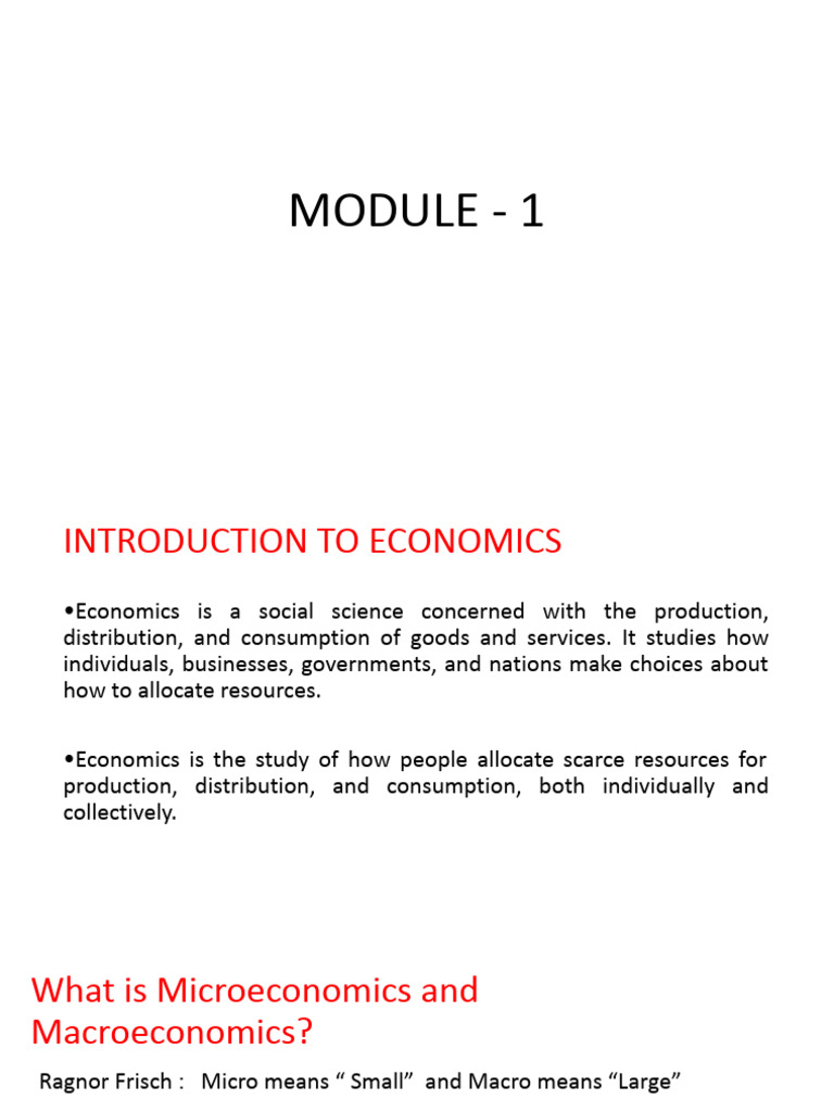MODULE - 1 2 | PDF | Economics | Microeconomics