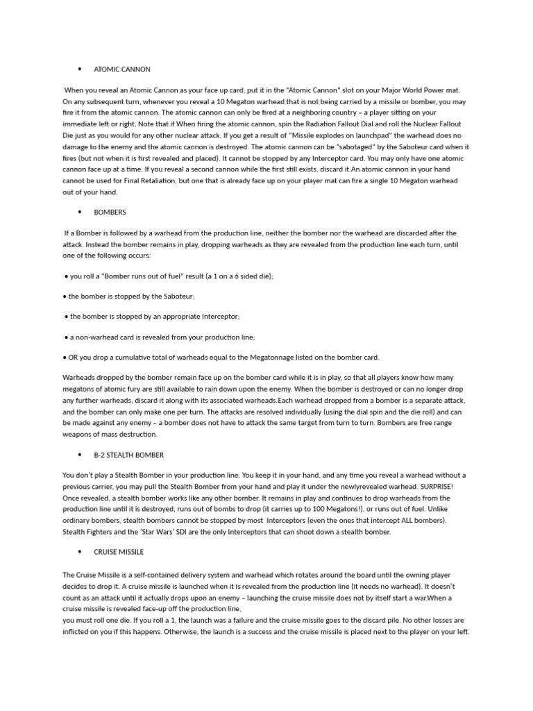 nuclear war rules | PDF | Nuclear Weapons | Missile