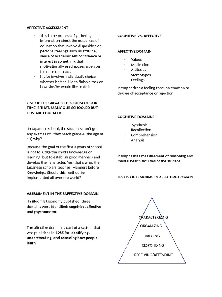 AFFECTIVE ASSESSMENT | PDF | Affect (Psychology) | Attitude (Psychology)
