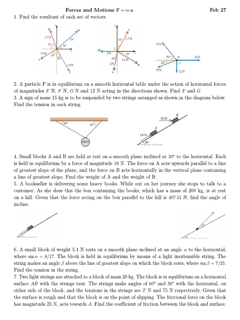 Feb 27 Forces and Motion | PDF