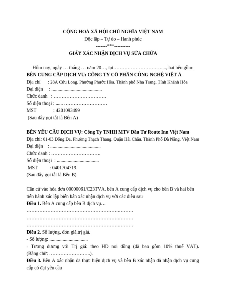 mau giay xac nhan dịch vu | PDF