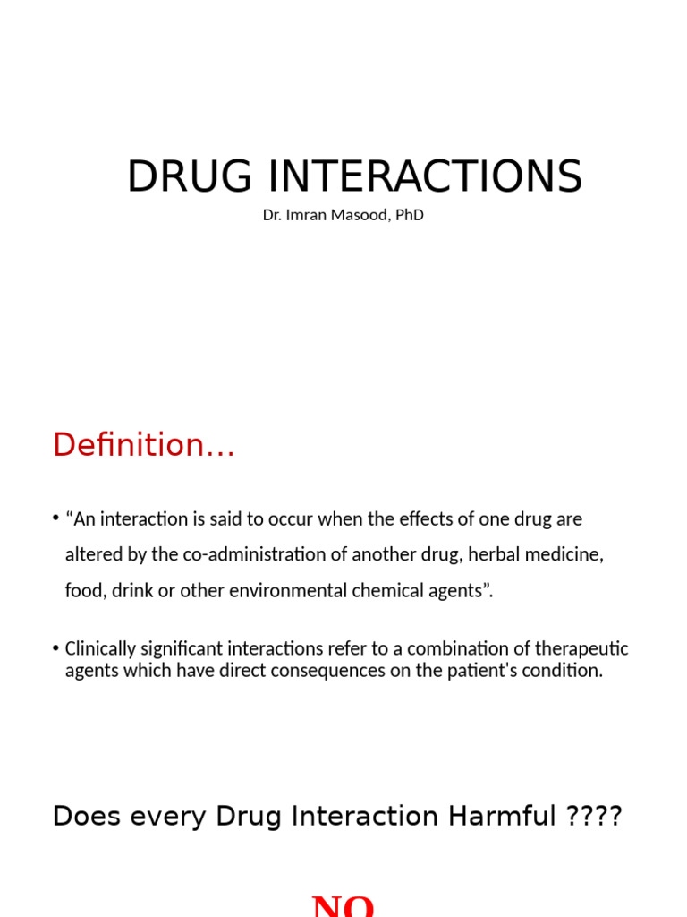 Chapter 6 Drug Interaction | PDF | Medical Specialties | Drugs
