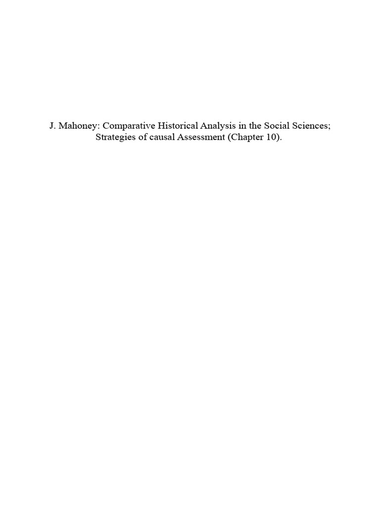 Mahoney - Comparative Historical Analysis in The Social Sciences (Cap10 ...