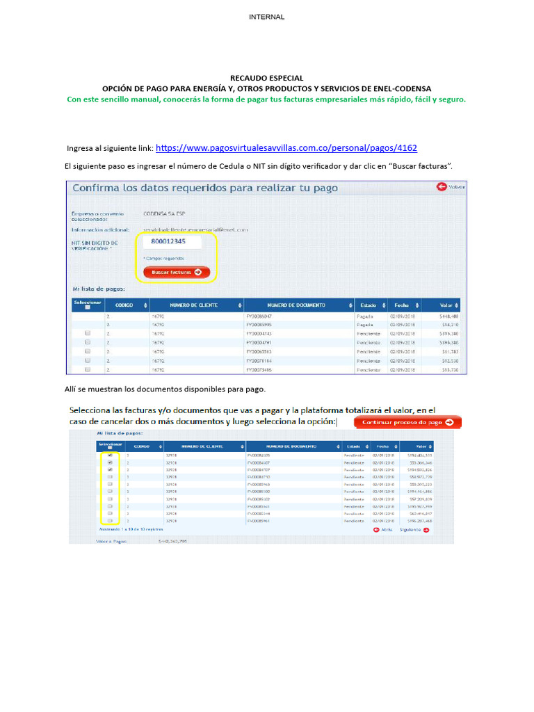 Pago Rápido de Facturas Enel-Codensa | PDF