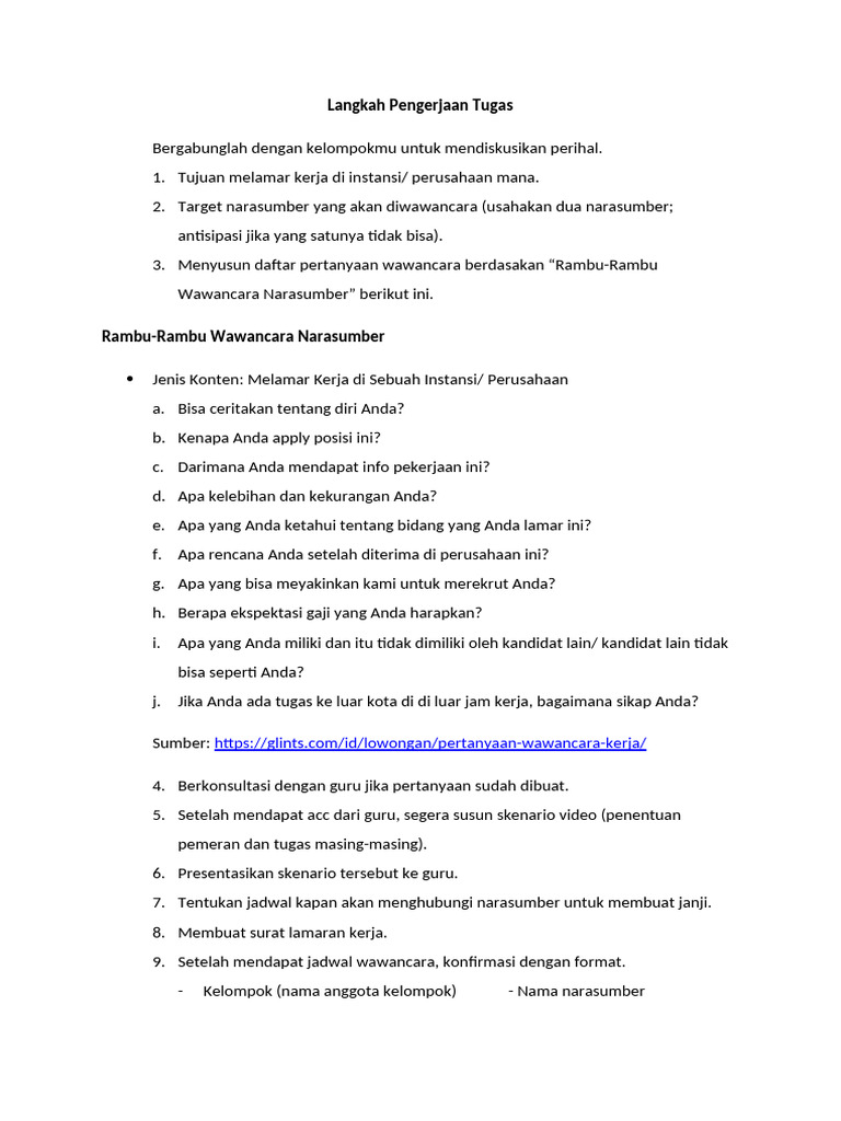 Langkah Pengerjaan Tugas Negosiasi | PDF