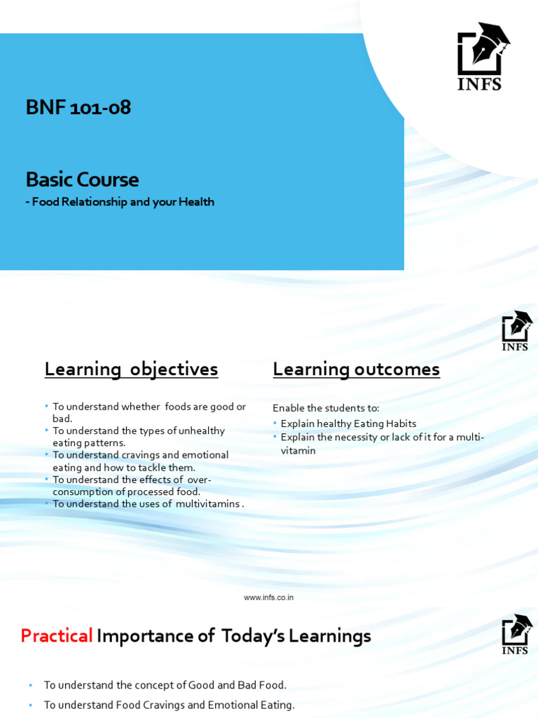 N101 Unit 08 Food Relationship and Your Health V2 | PDF | Eating | Foods