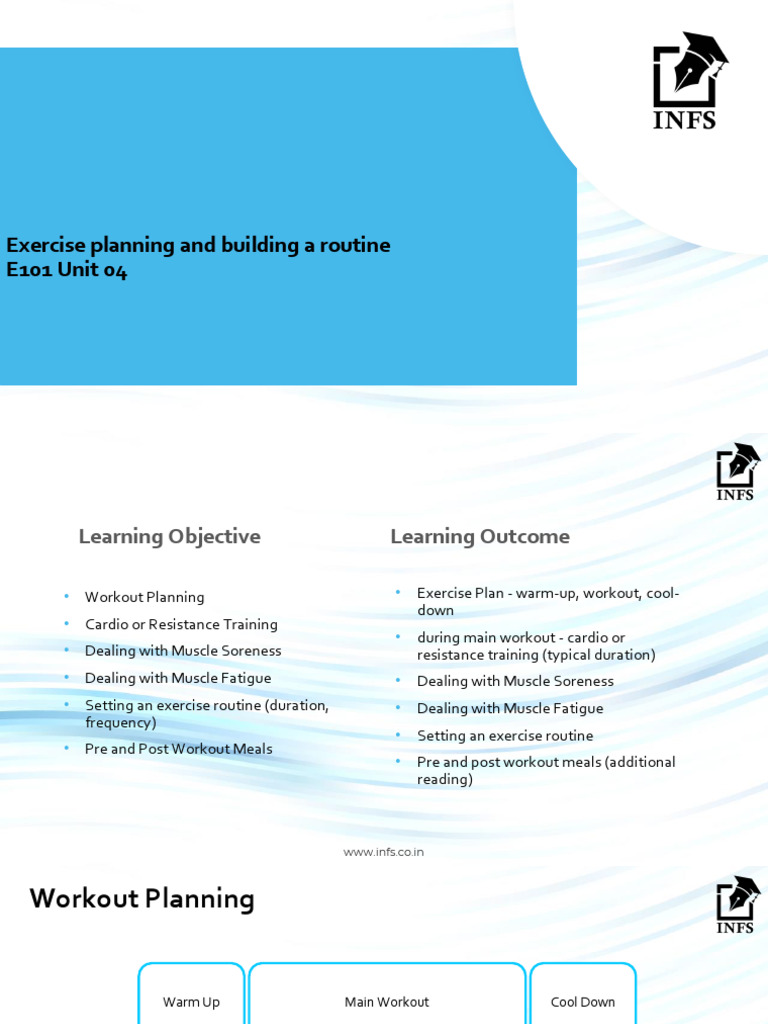 E101 Unit 04 Exercise Planning and Building a Routine V2 | PDF ...