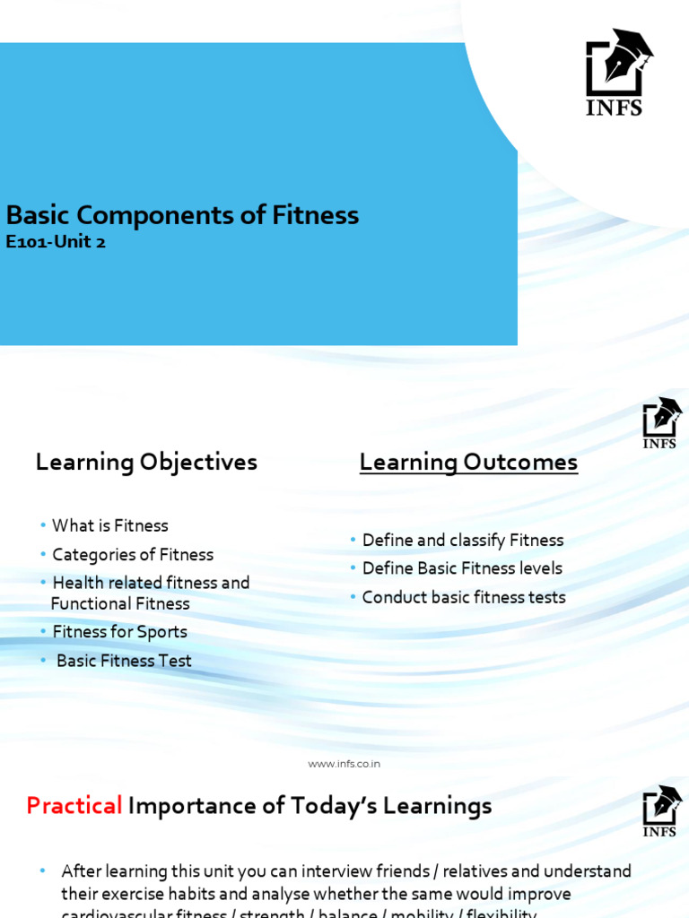 E101 Unit 02 Basic Components of Fitness V2 | PDF | Physical Fitness ...