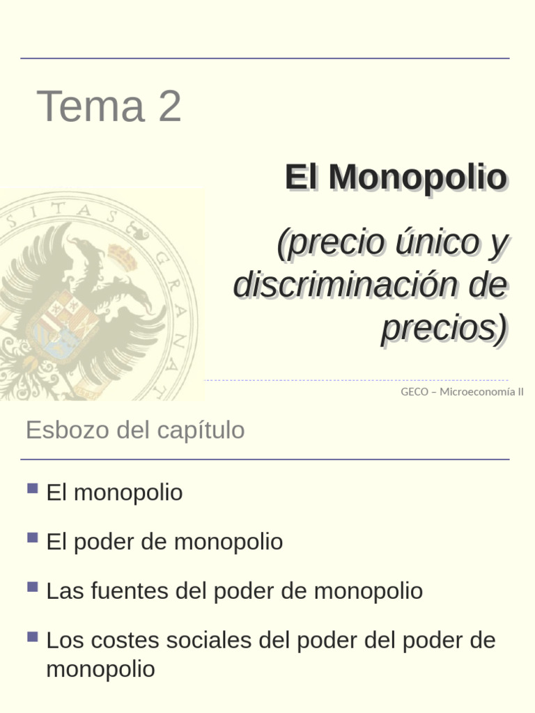 Monopolio: Precio Único y Discriminación | PDF | Monopolio | Mercado ...