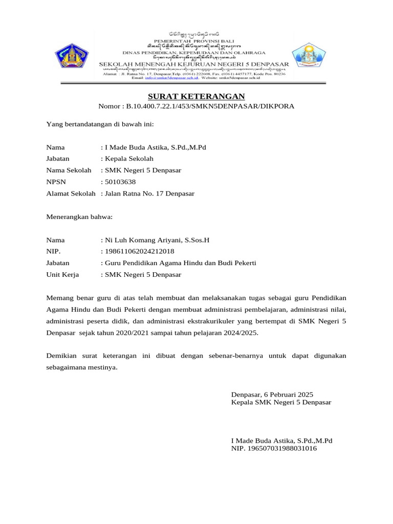 PPG - Rpl-Poin 4 - Surat Keterangan Kepsek | PDF