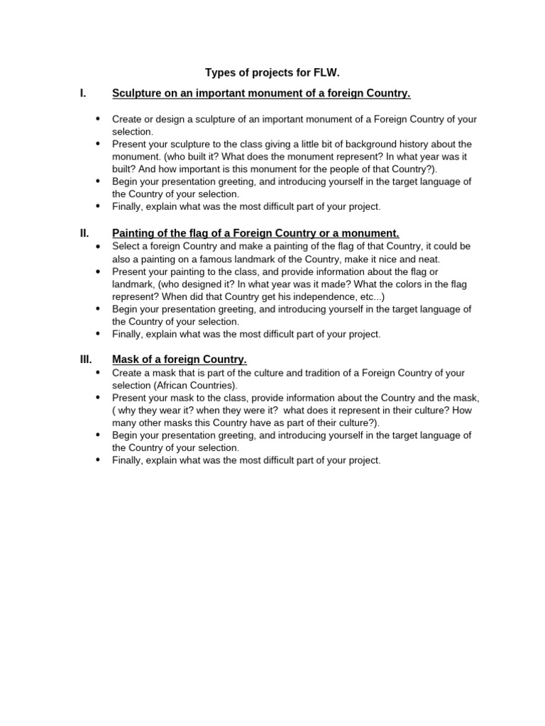 Creative Projects on Foreign Cultures | PDF