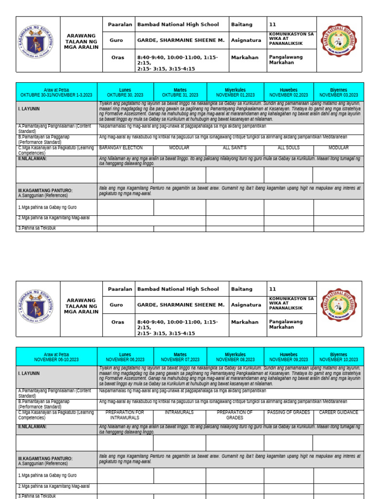 DLL G11 Komunikasyon Second Quarter | PDF